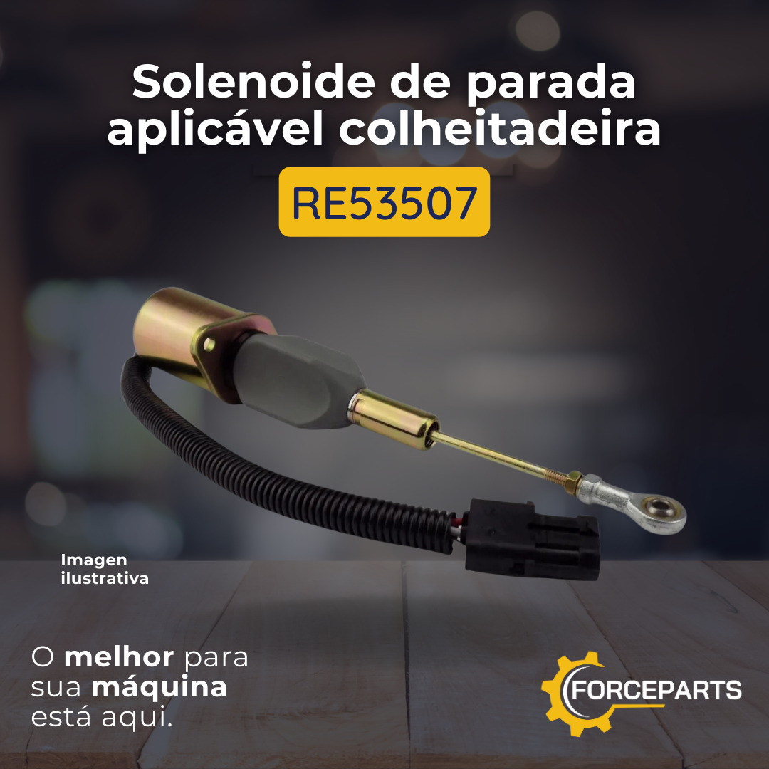 RE53507 SOLENOIDE DE PARADA APLICAVEL COLHEITADEIRA